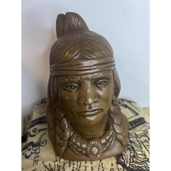 Design | Vintage American Indian Bust Chalkware Statue | Poshmark
